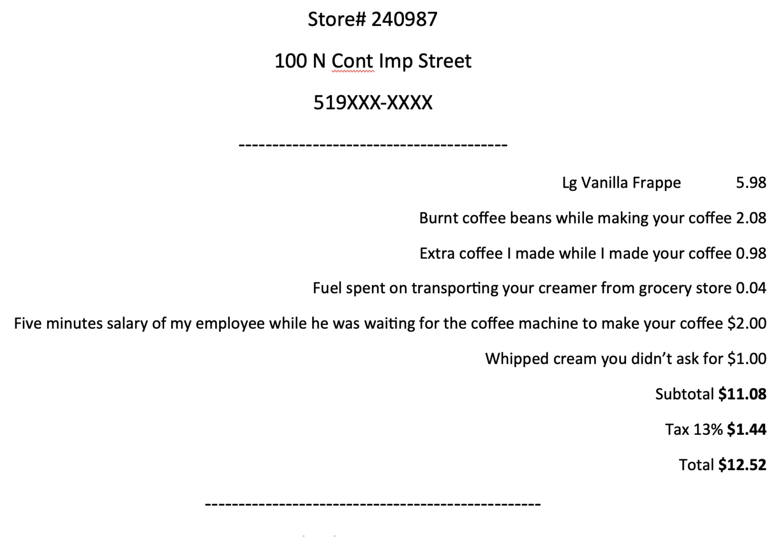 What if your morning coffee receipt looked like this? – Lean Manufacturing